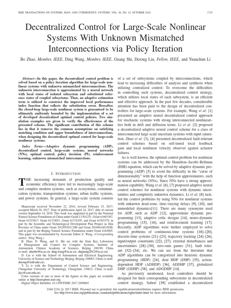 Decentralized Control For Large-Scale Nonlinear Systems With Unknown ...