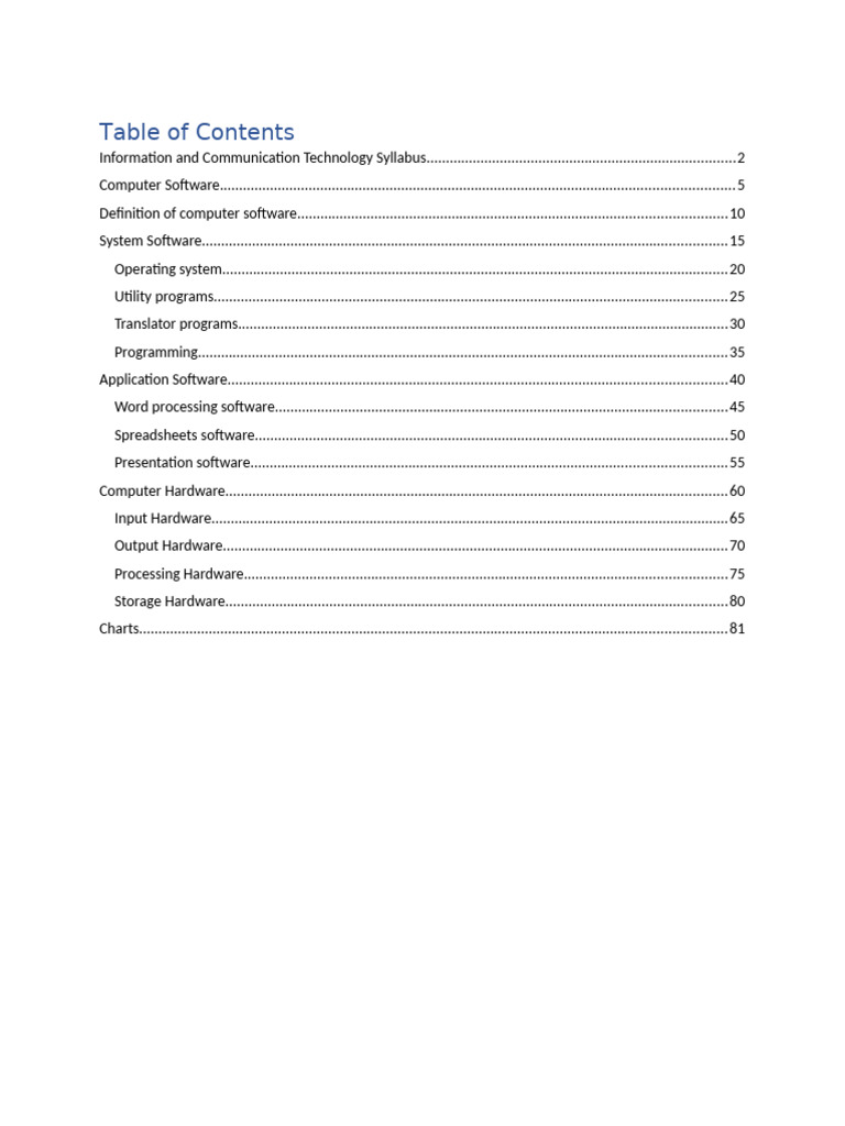 Secondary School ICT Software Syllabus | PDF | Information And ...