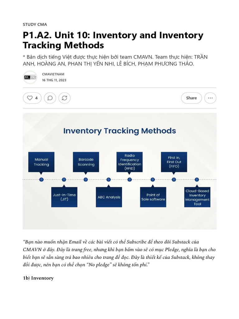 Unit 10 - Inventory and Inventory Tracking Methods | PDF