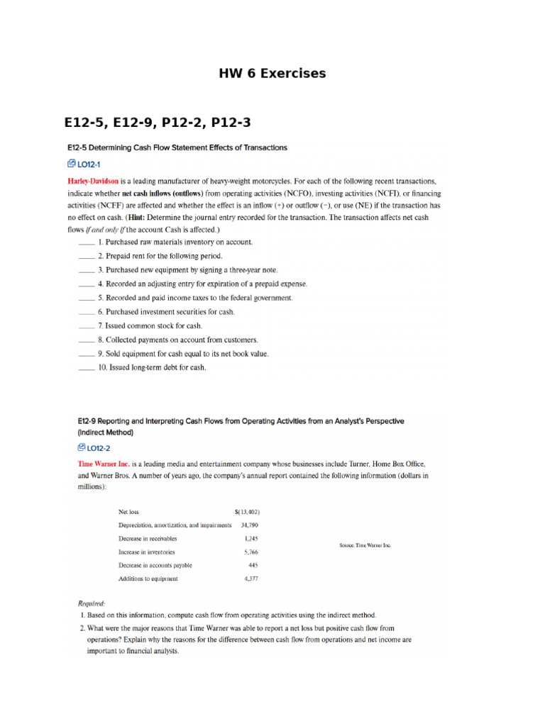 HW 6 Exercises | PDF