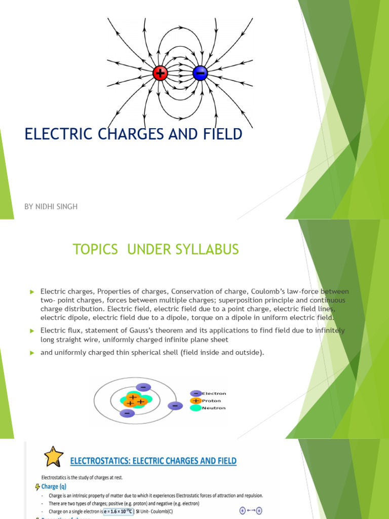 Electric Charges and Fields Overview | PDF | Electric Field | Electric ...