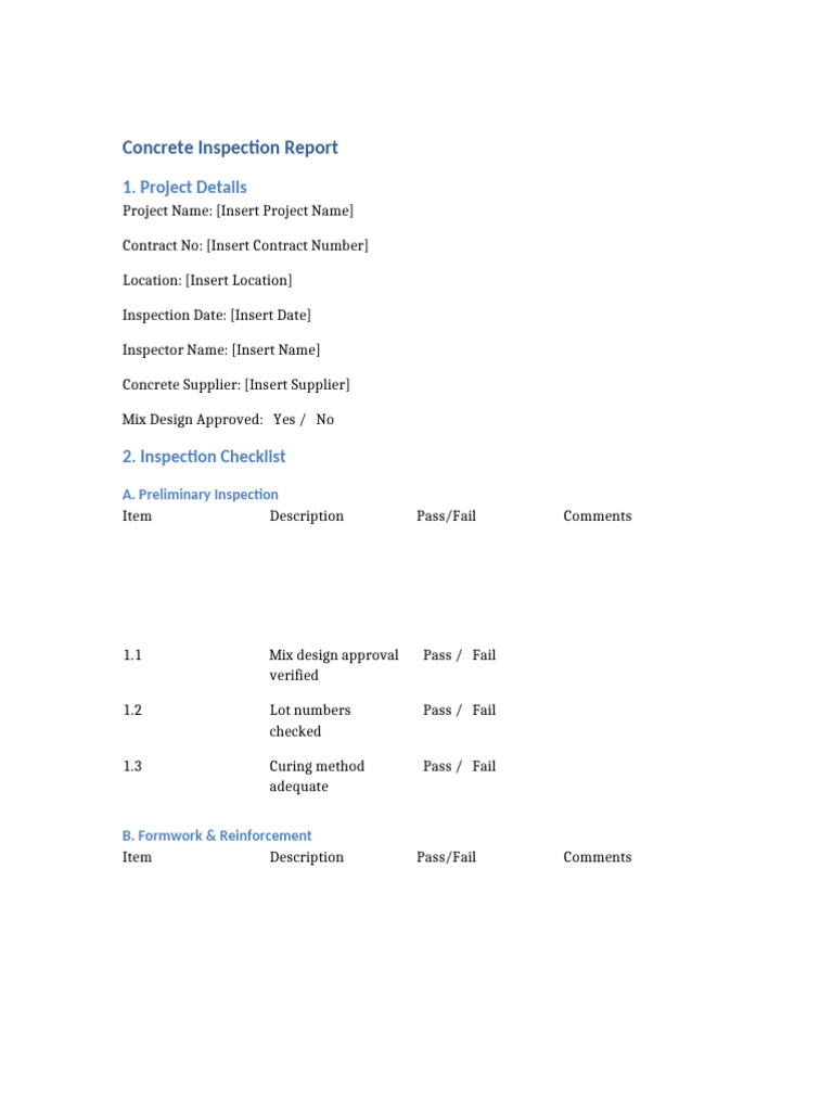 Concrete Inspection Report | PDF