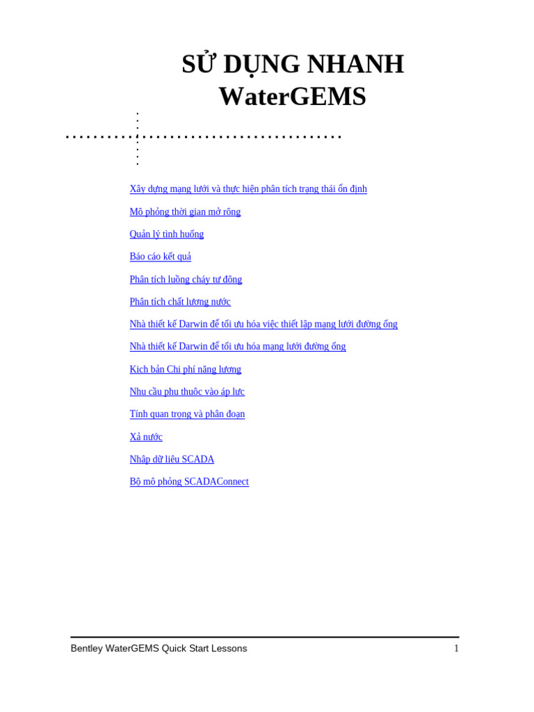 WaterGEMS Huong Dan Nhanh Tieng Viet | PDF