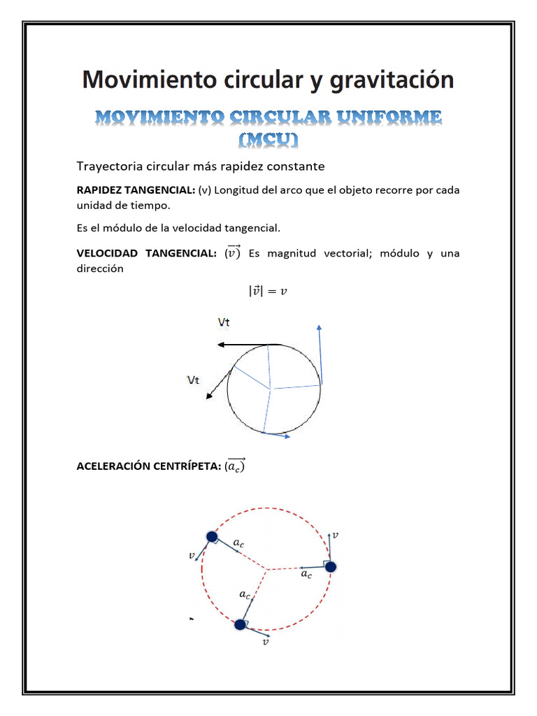 Movimiento Circular Uniforme | PDF