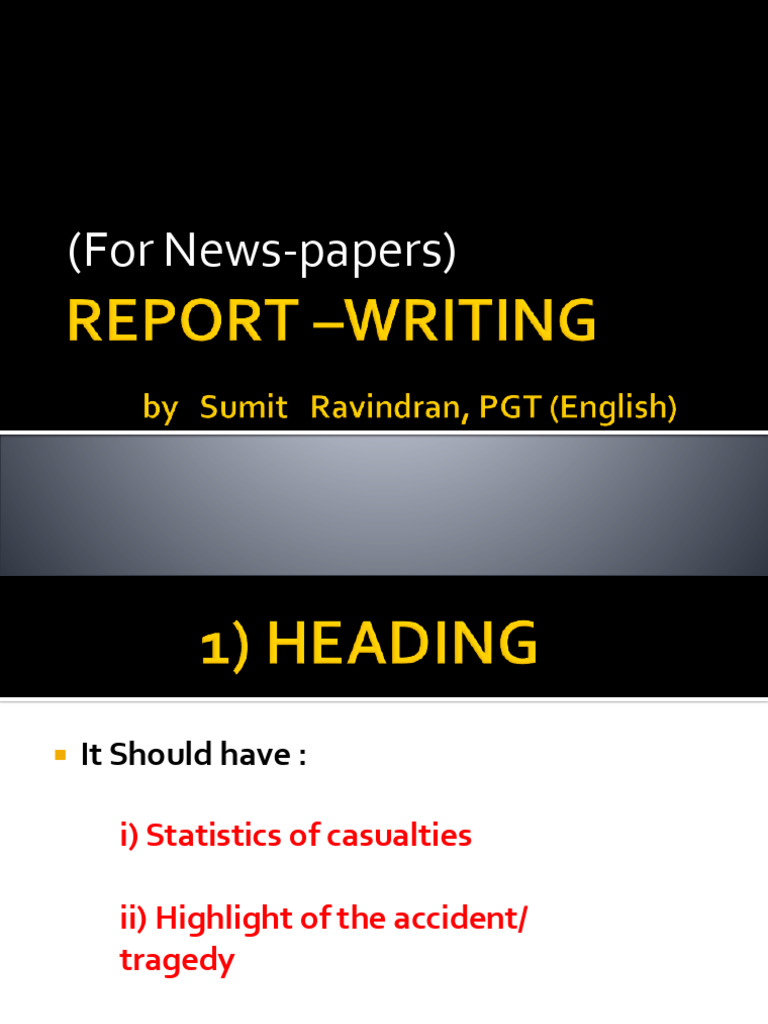 REPORT - WRITING - Points To Remember (Newspaper) | PDF