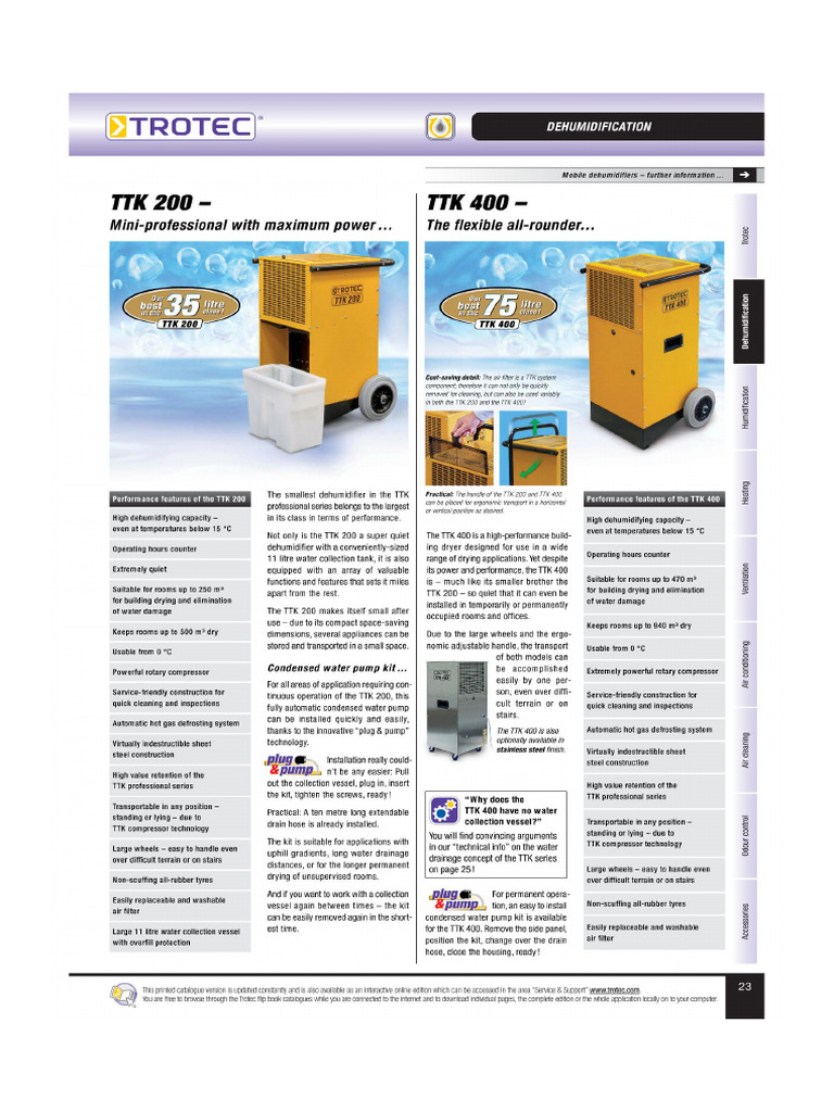 Deshumidificateurs TTK | PDF