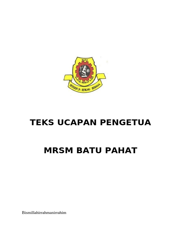 teks ucapan perasmi | PDF