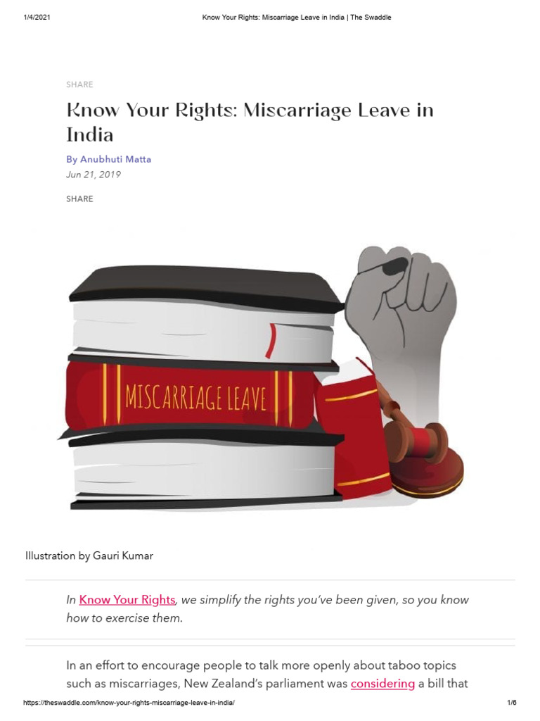 Miscarriage Leave Rights in India | PDF | Miscarriage | Human Reproduction