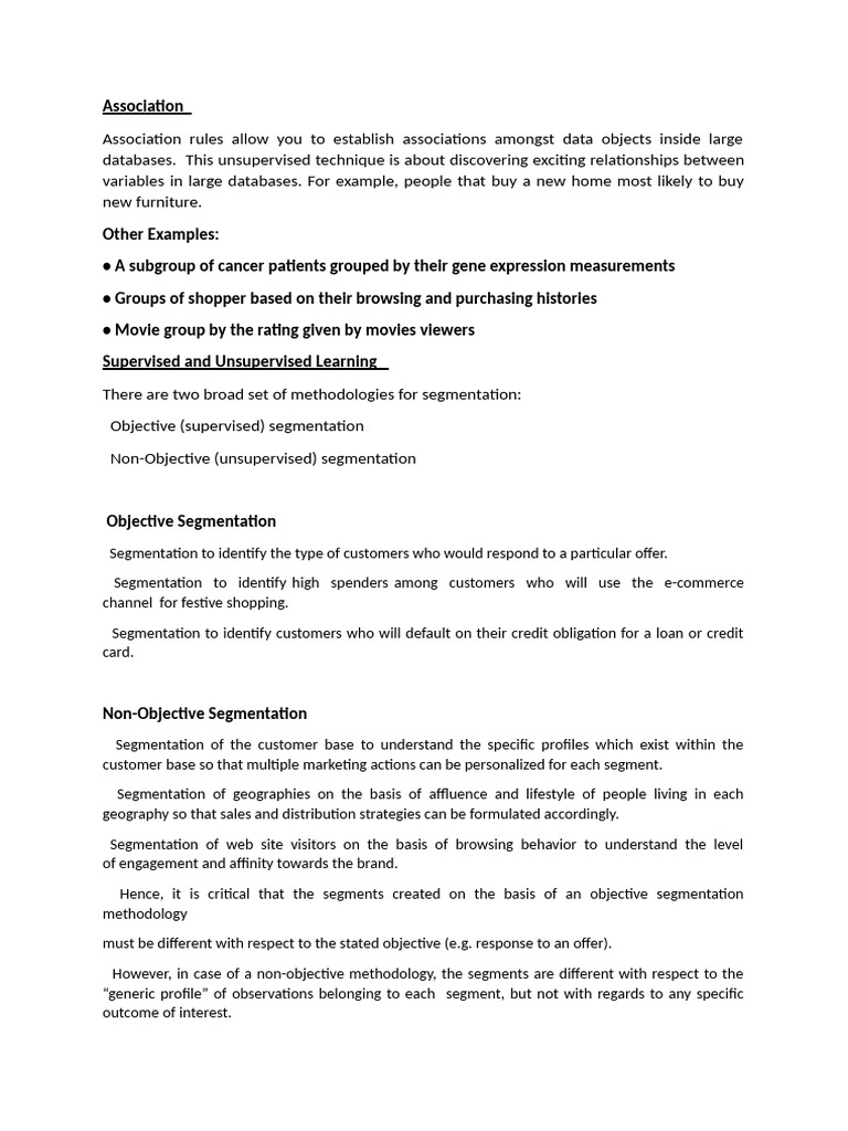 Objective Segmentation UNIT 4 RR | PDF | Market Segmentation | Dependent And Independent Variables