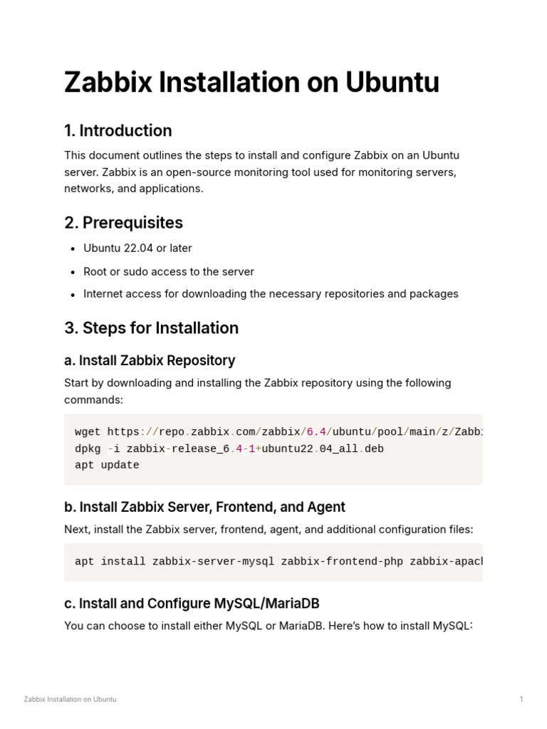 Installation de Zabbix Sur Ubuntu | PDF | My Sql | Databases
