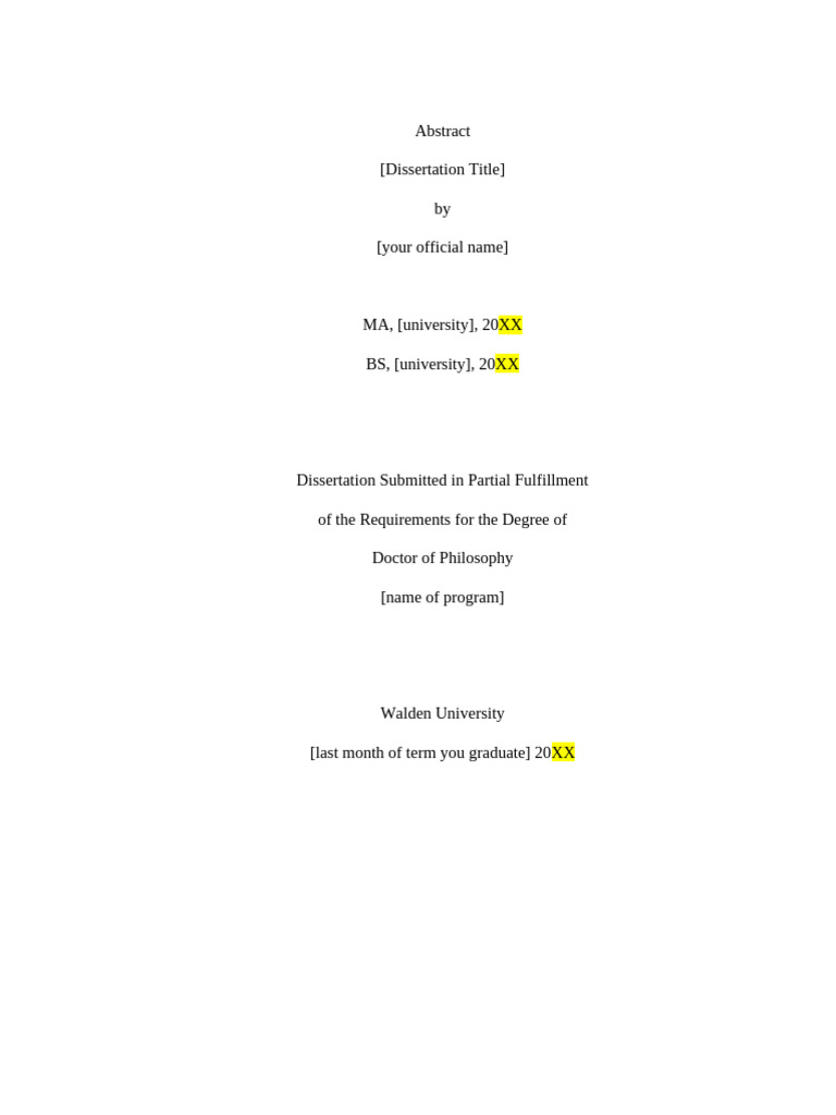 PHD Dissertation Template Quantitative | PDF | Apa Style | Microsoft Word