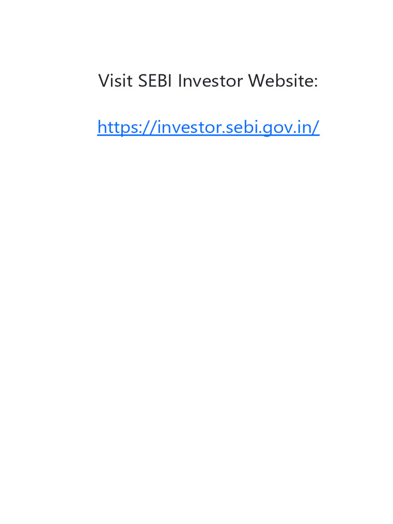 SEBI Investor Website Access Guide | PDF