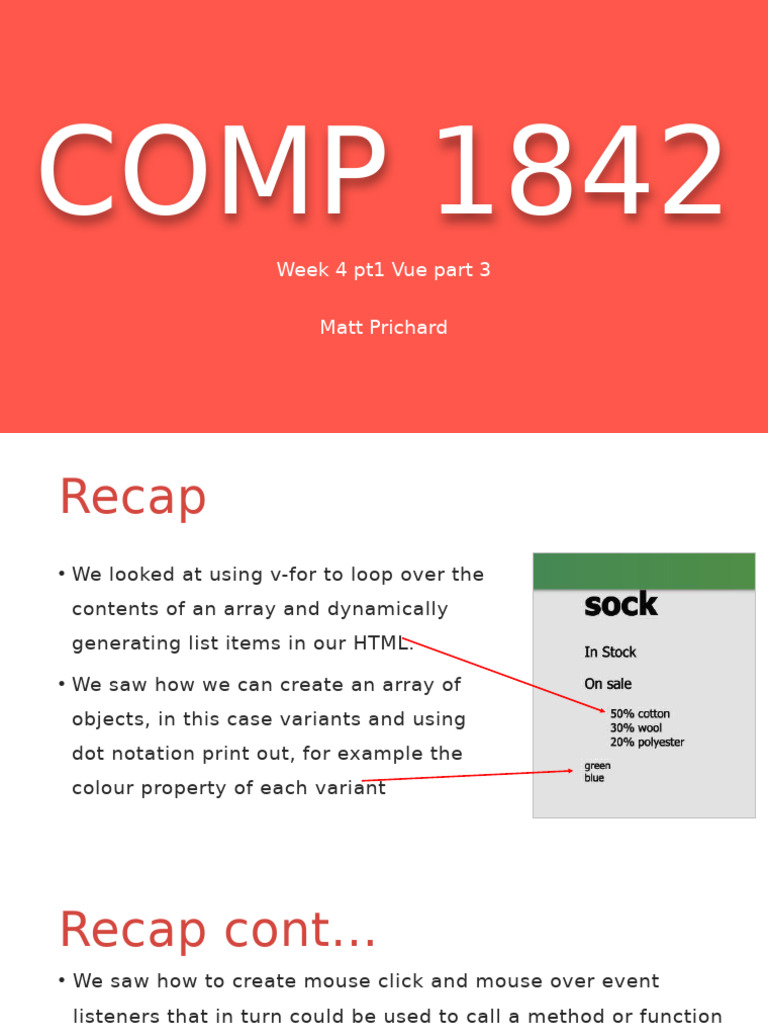 Vue.js Week 4: Interactivity & SASS | PDF | Software | Software Engineering