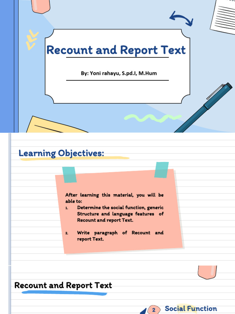 Meeting 5 - Recount and Report Text | PDF | Subject (Grammar ...