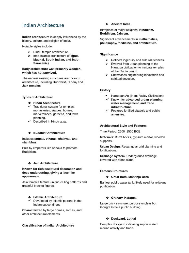 REVIEWER Indian Architecture | PDF