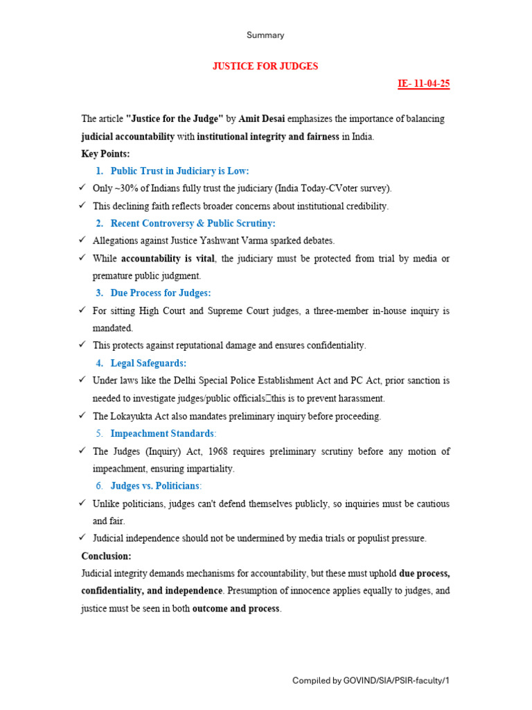 Summary Justice For Judges | PDF