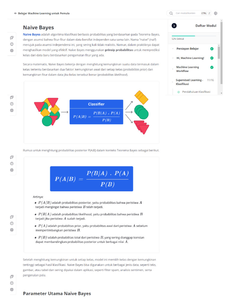 Dicoding Teori Naive Bayes | PDF