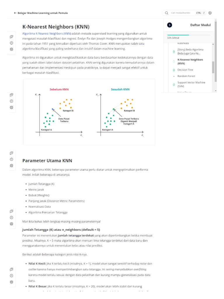 Dicoding Teori KNN | PDF