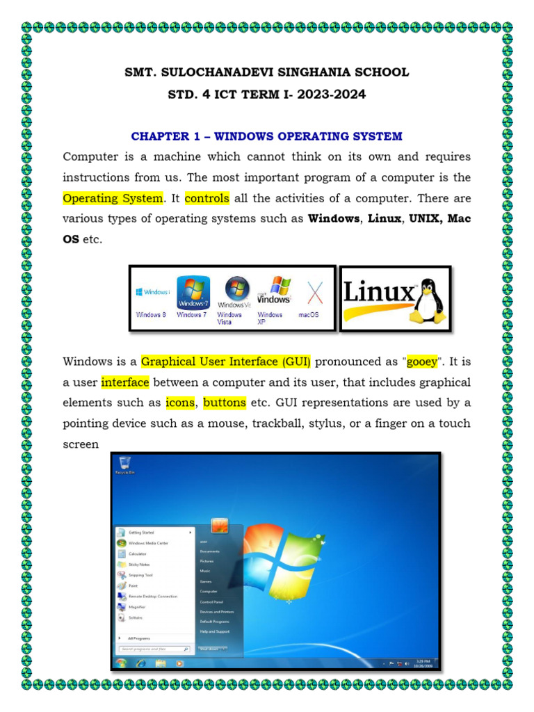 20230630-ICT-Material-Term 1 Chapter 1-Windows Operating System | PDF ...