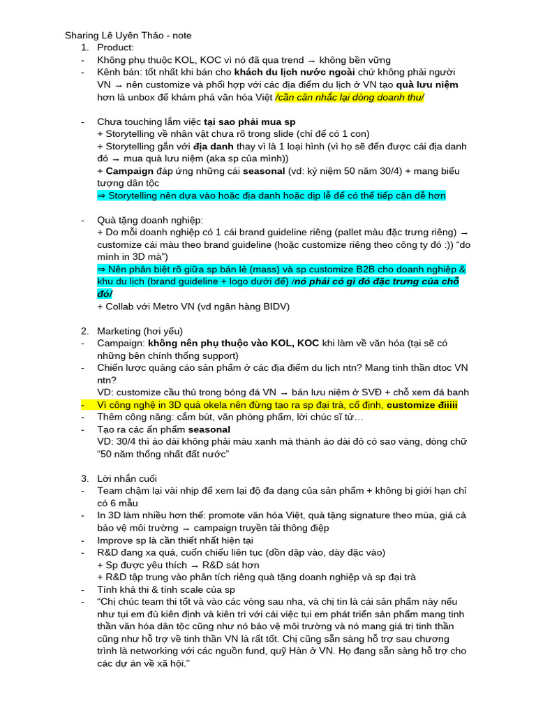 Sharing Lê Uyên Thảo - note | PDF