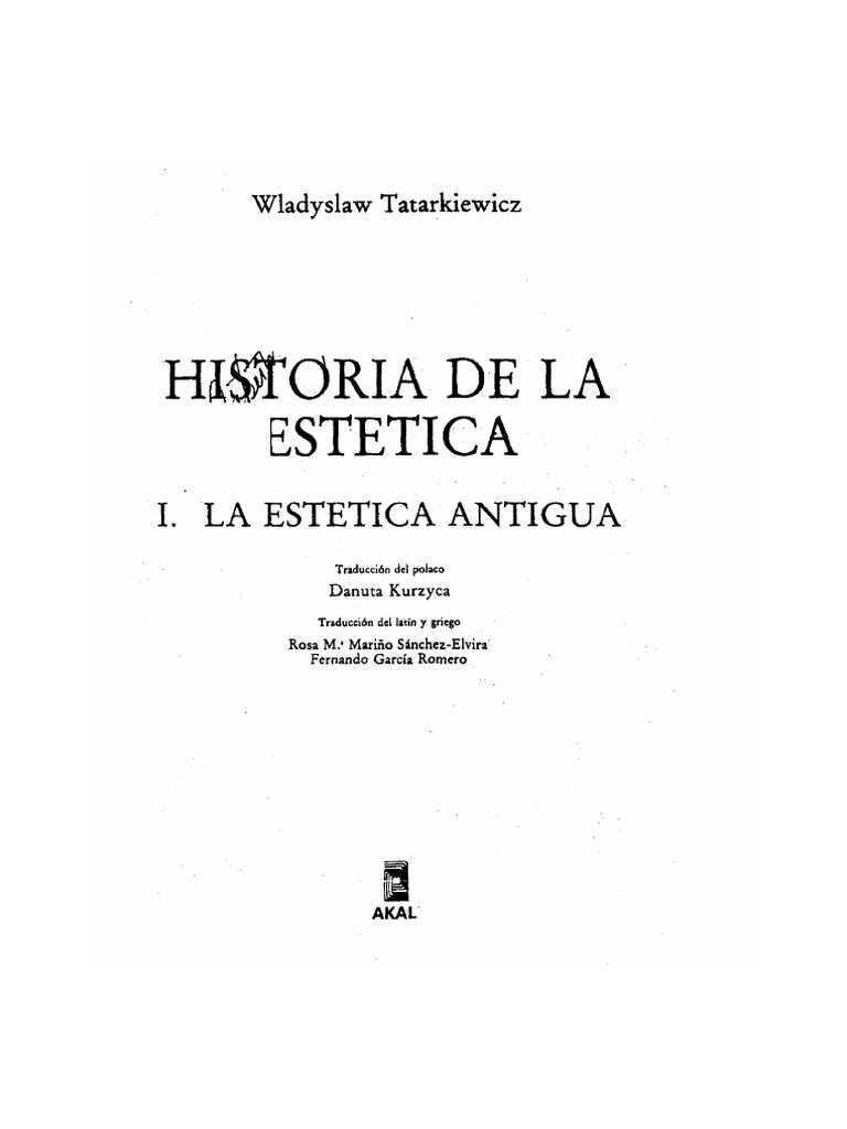 Tatarkiewicz, W. Historia de la estetica Antigua - La estética de Aristóteles | PDF ...
