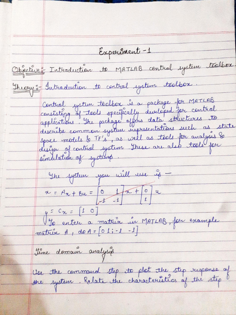 Control System Experiment 1-4 | PDF
