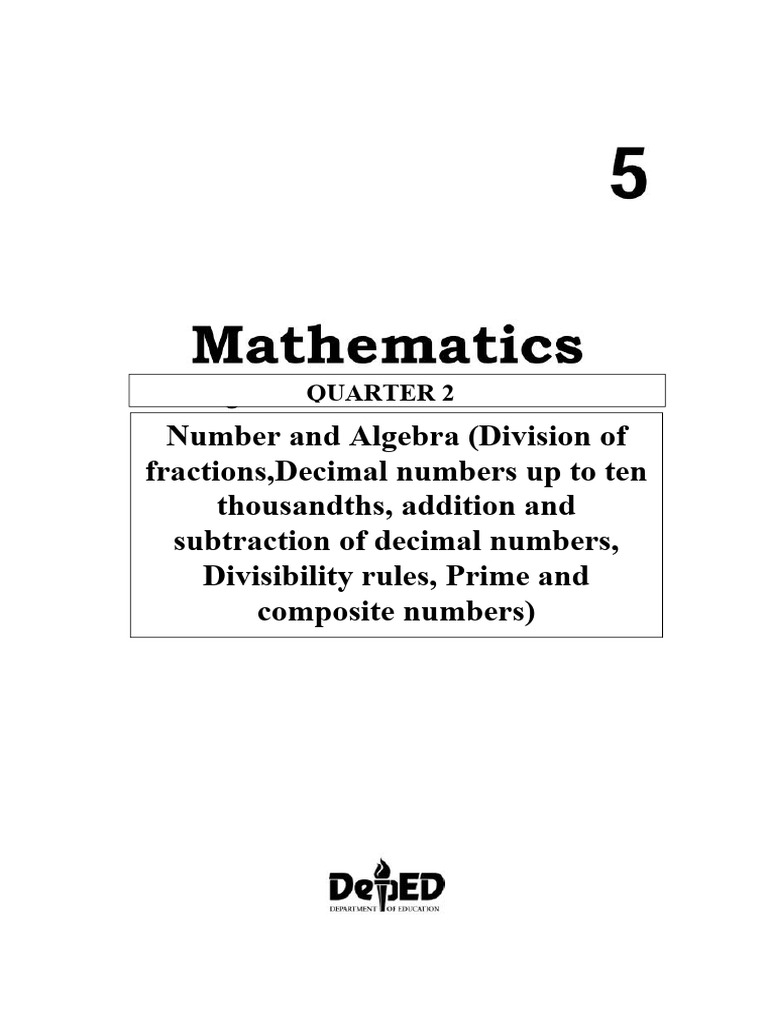 (NA) Division Fractions, Decimal Numbers (Gr.5-Q2) | PDF