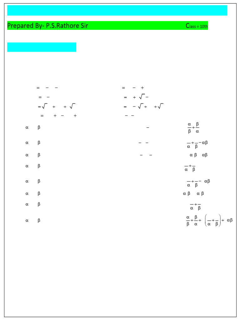 Class 10 Polynomial Worksheet | PDF | Polynomial | Zero Of A Function
