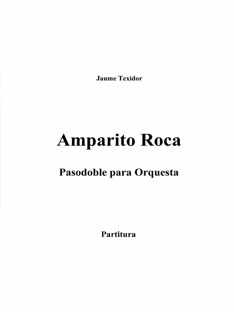 Texidor - Amparito Roca - Partitura General | PDF