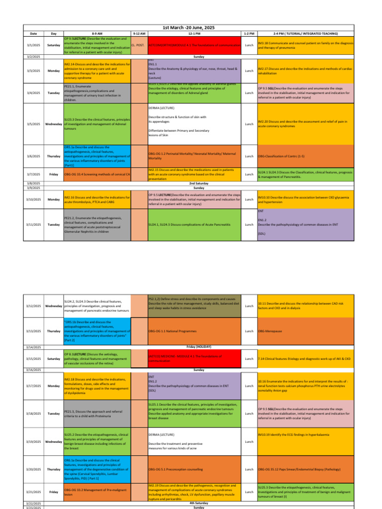 Time-TableLecture-Schedule-Color-Coded-Prof-3-Part-2-MBBS-Batch-2021 ...