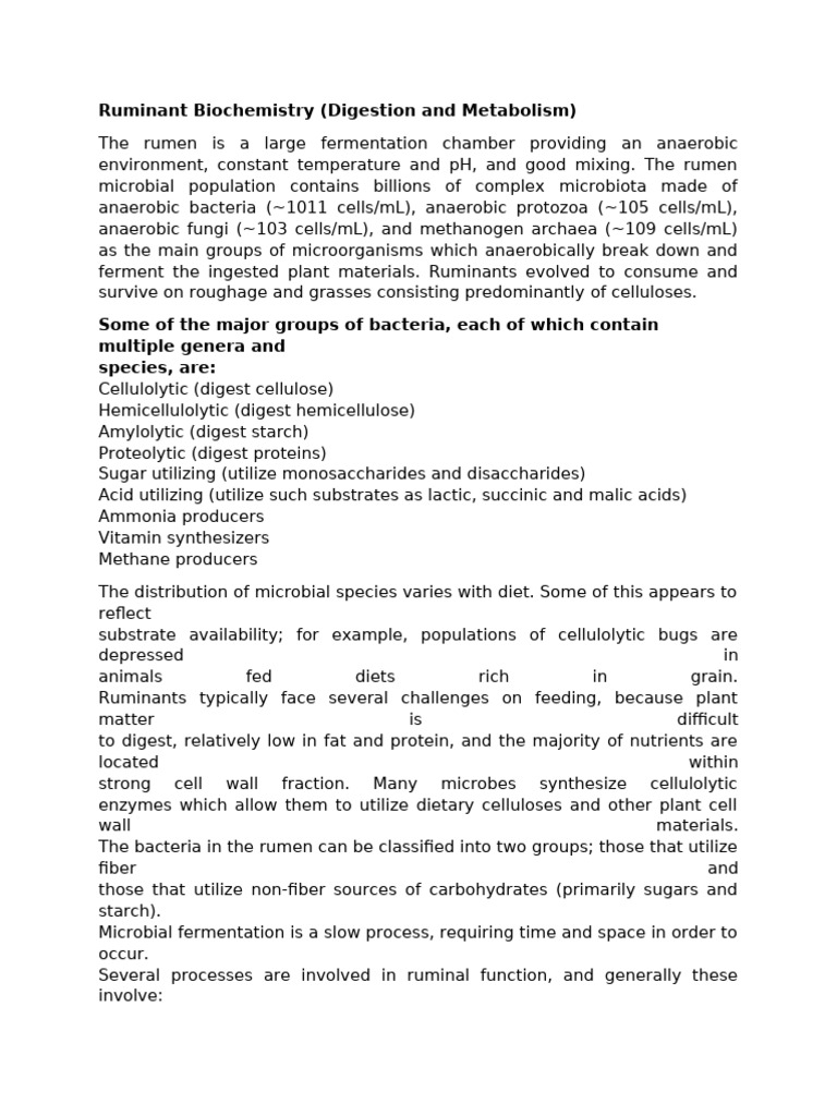 Ruminant Digestion and Metabolism-1 | PDF | Ruminant | Digestion