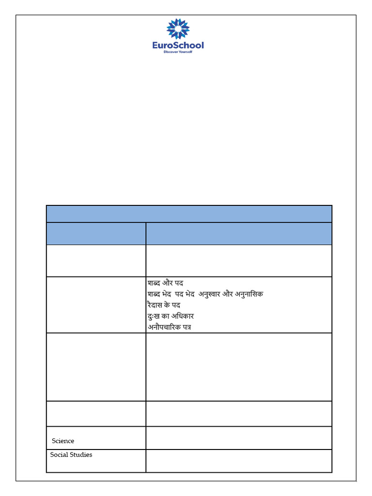 Test 1 Syllabus & Timetable-Grade 9 AY 25-26 | PDF