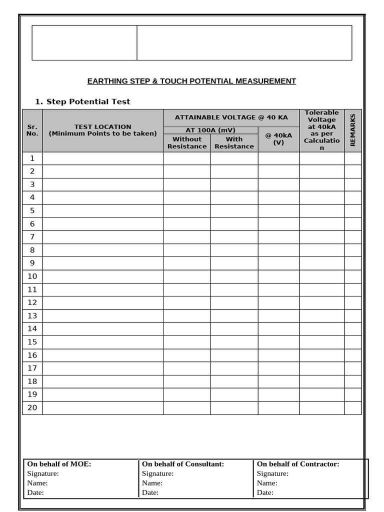 Earthing Grid Resistance Measurement | PDF | Electricity | Electrical Engineering