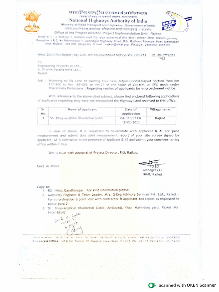 Unauthorized Land Occupation Notice | PDF