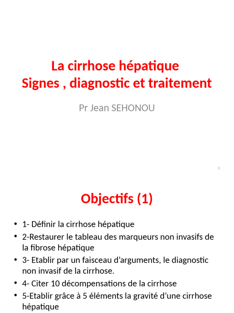 La Cirrhose Hépatique Med JS 18 03 22 | PDF | Cirrhose | Maladies digestives