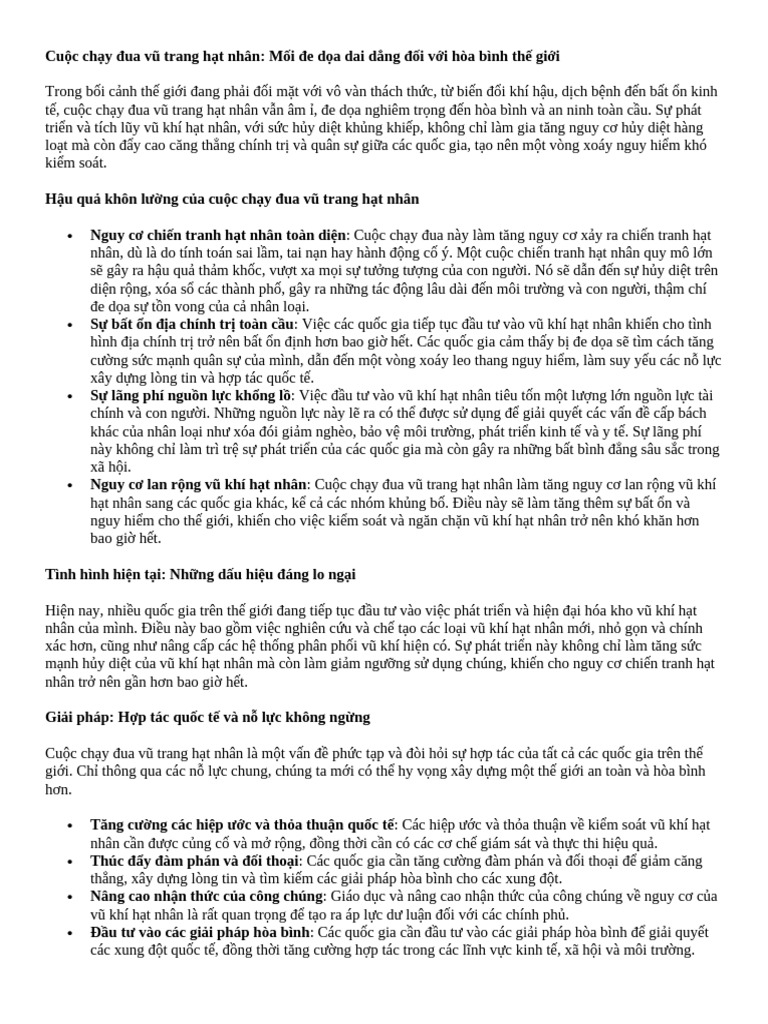 Cu C CH y Đua Vũ Trang H T Nhân | PDF