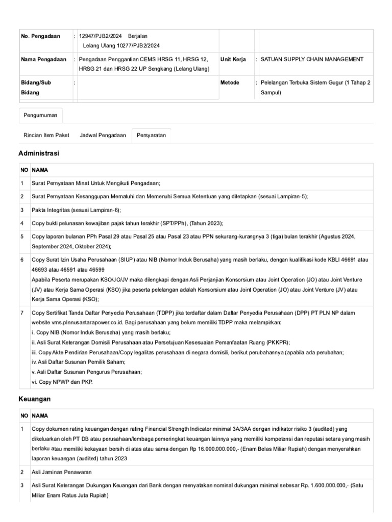 PT PLNNP Eprocurement - 12947 | PDF