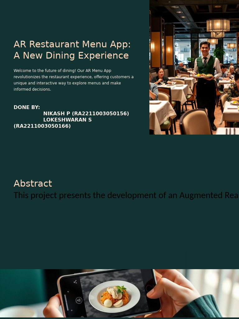 AR Menu App: Revolutionizing Dining Experience | PDF | Menu | Restaurants