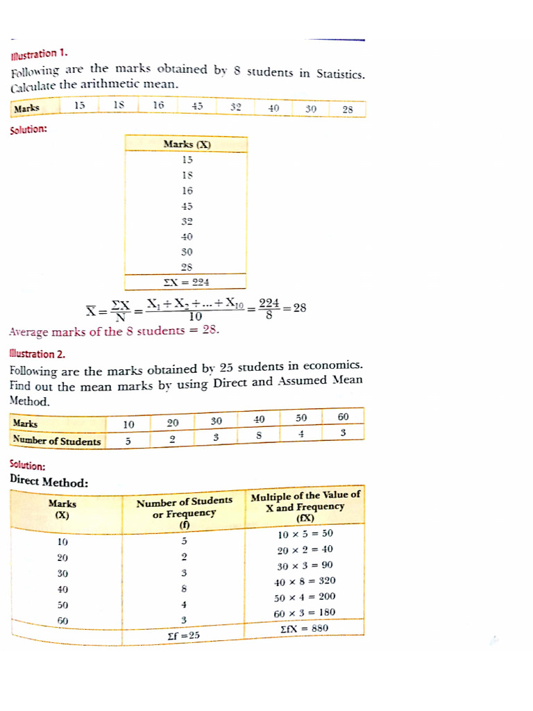 Xi. Numericals. Mean and Median | PDF
