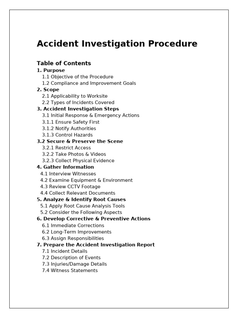 Accident Investigation Procedure | PDF | Safety