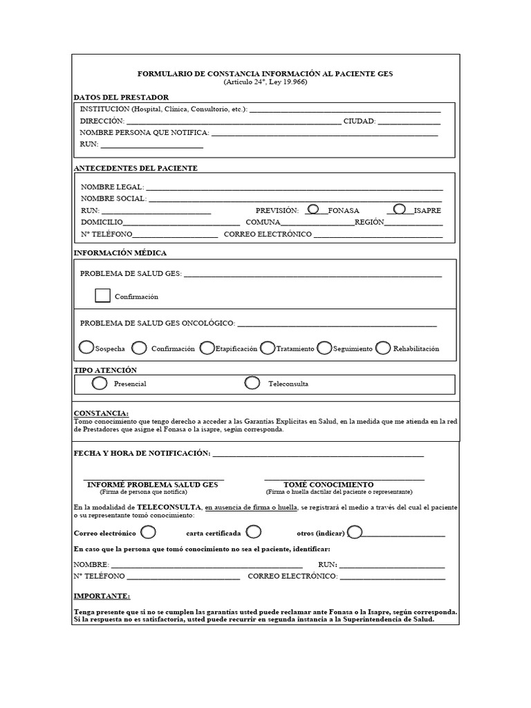 Formulario GES 2024 | PDF | Medicina | Cuidado de la salud