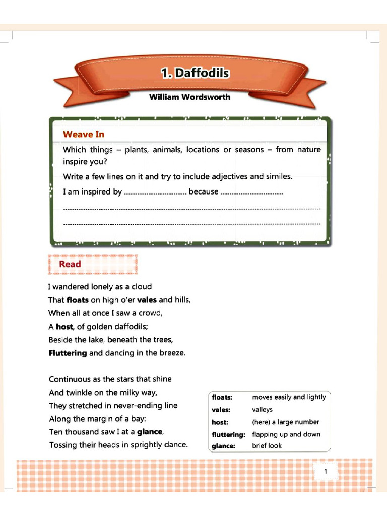 Grade V, Poem-Daffodils PDF | PDF