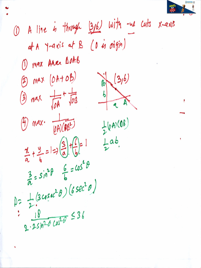 Coordinate Geometry Straight Line & Circle 3 Bharat Pareek Sir Notes | PDF
