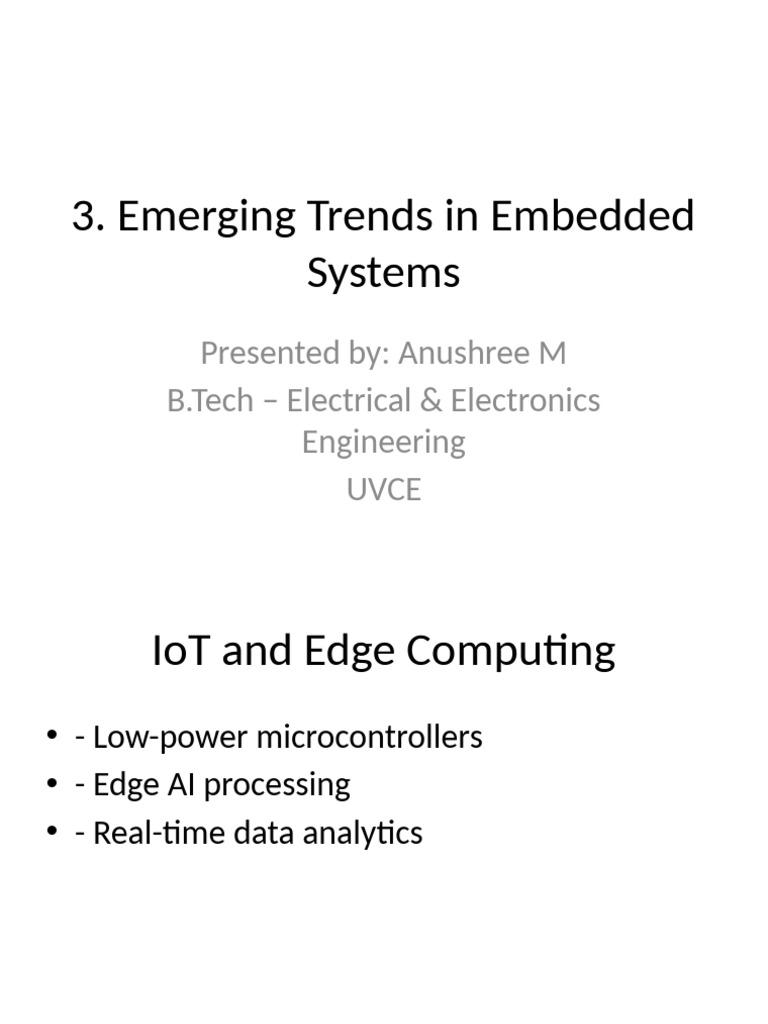 Emerging Trends in Embedded Systems | PDF