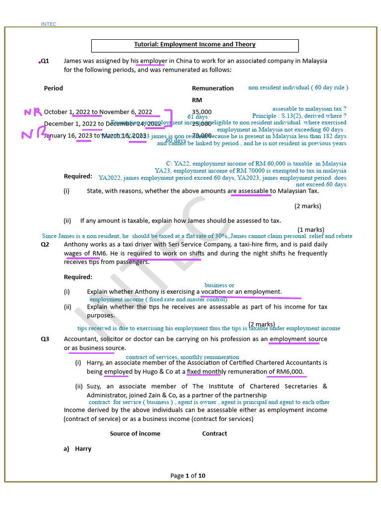 Tutorial Employment Income 4 | PDF | Taxes | Employment