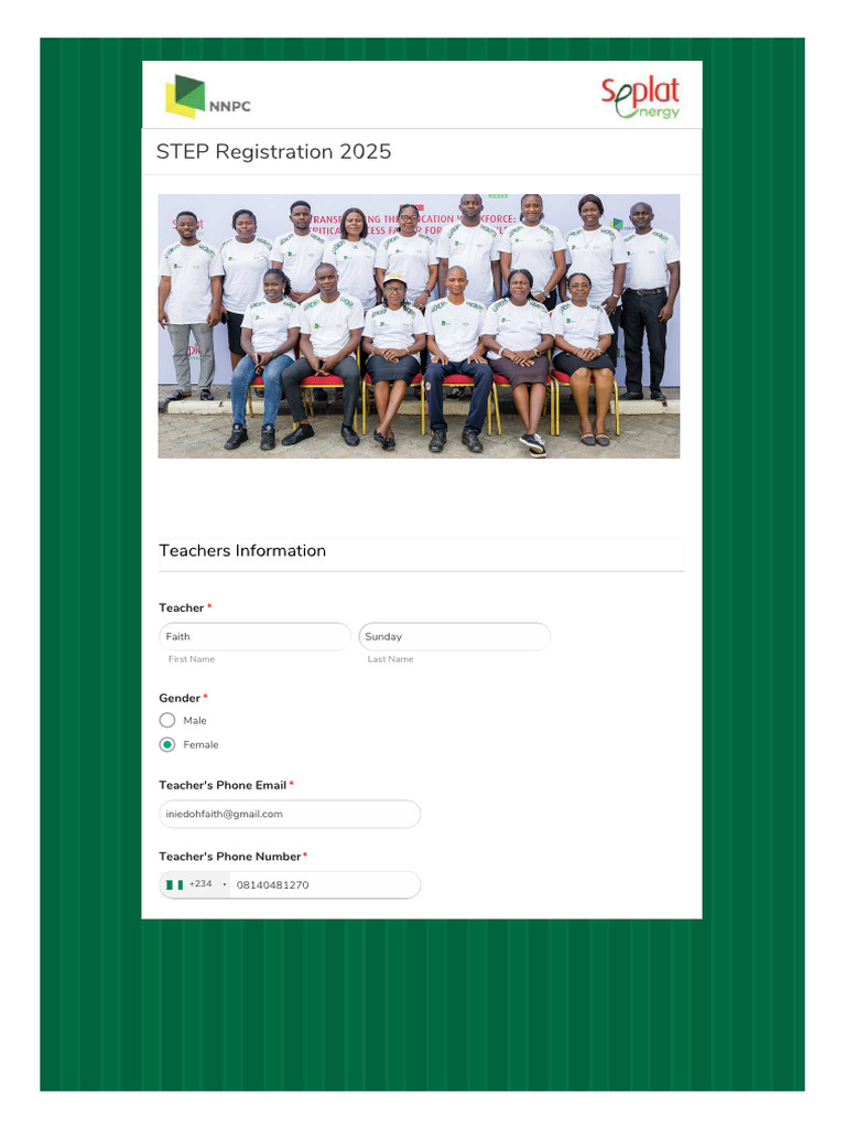 STEP Registration 2025 for Teachers | PDF