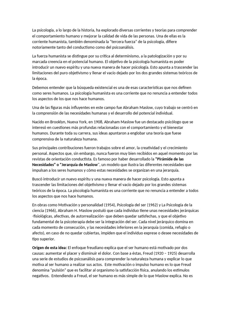 ABRAHAM MASLOW | PDF | Sicología | Conceptos psicologicos