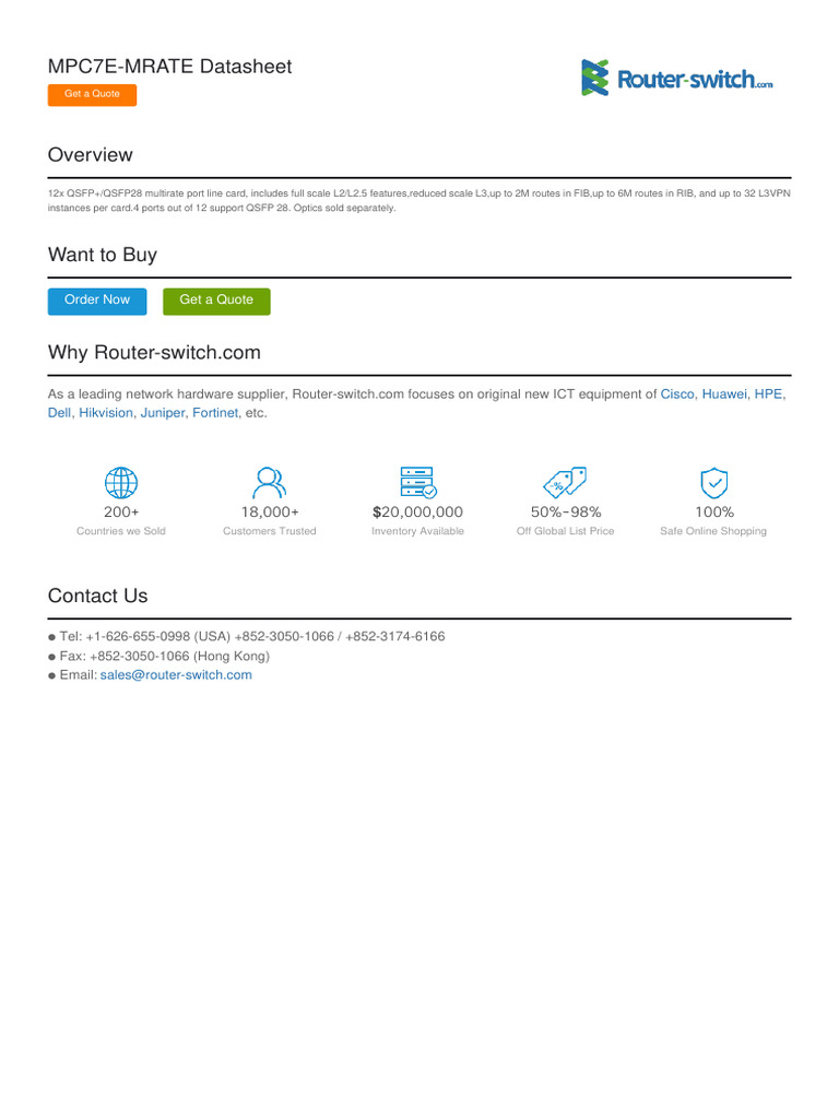 Mpc7e Mrate Datasheet | PDF