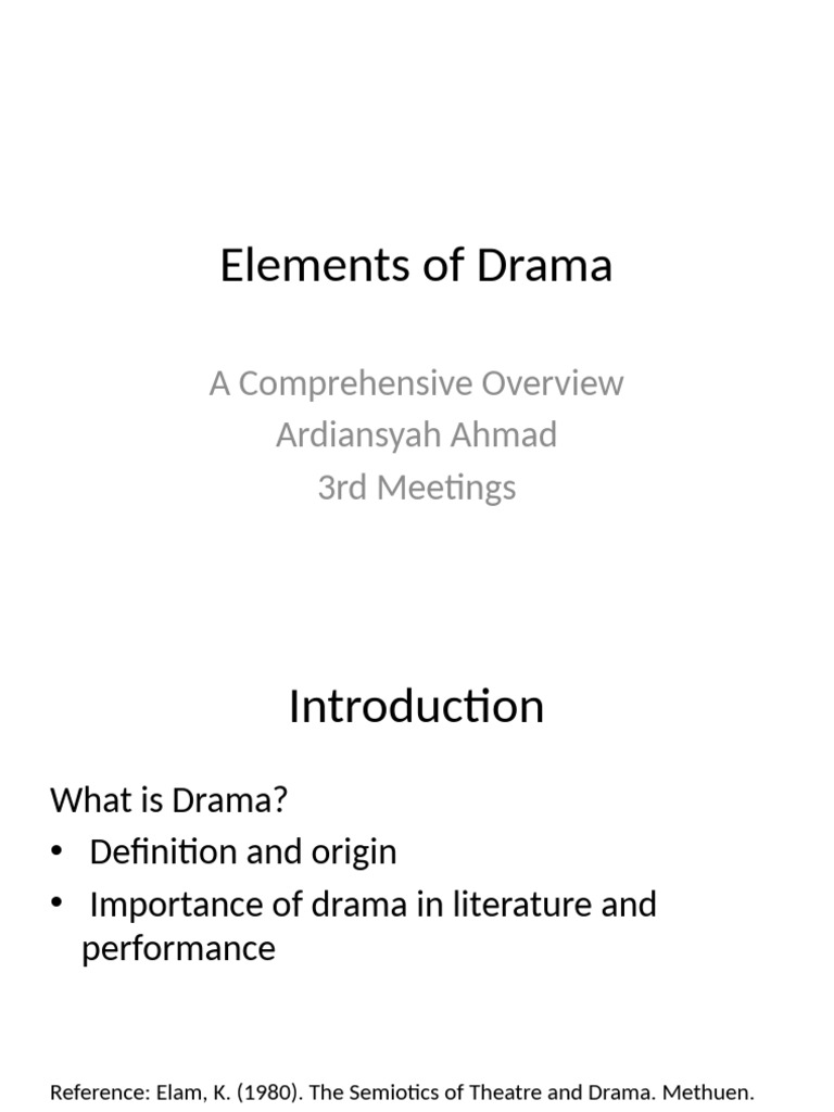 Elements of Drama 3rd Meetings | PDF | Plot (Narrative)
