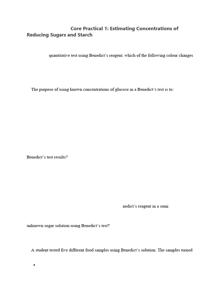 Model Questions On Core Practical 1 | PDF